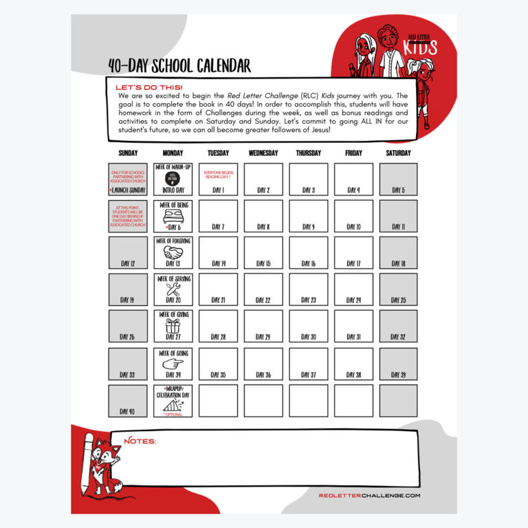 Red Letter Challenge School Curriculum | Red Letter Living